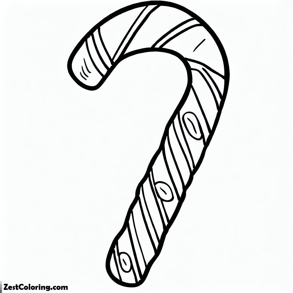 Candy Cane Coloring Page : Coloring for Kids – Smart, Creative, and Fun