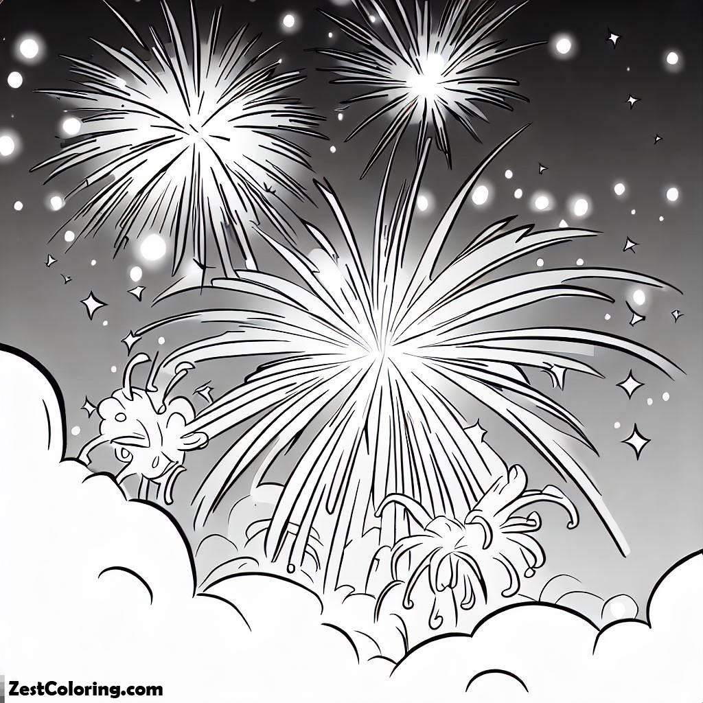 Fireworks In The Sky Coloring Page : Coloring for Kids – Smart ...