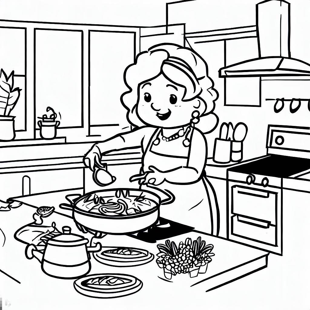 Coloring Kitchen Cooking Kids Chef Sheets Solus Sheet Safety Fun
