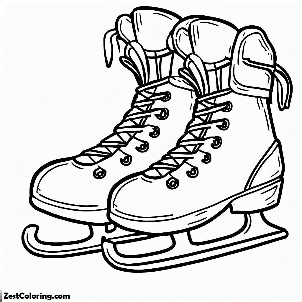 Pair Of Nice Winter Skate Boots Coloring Page : Coloring for Kids ...