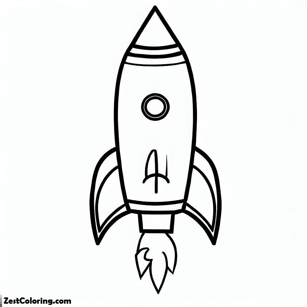 Simple Rocket Picture To Color Coloring Page For Kids : Coloring for ...