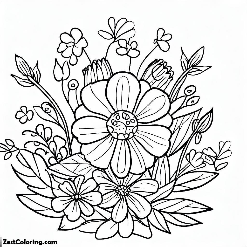 Springtime Is Time For Flower To Bloom Coloring Page : Coloring for ...