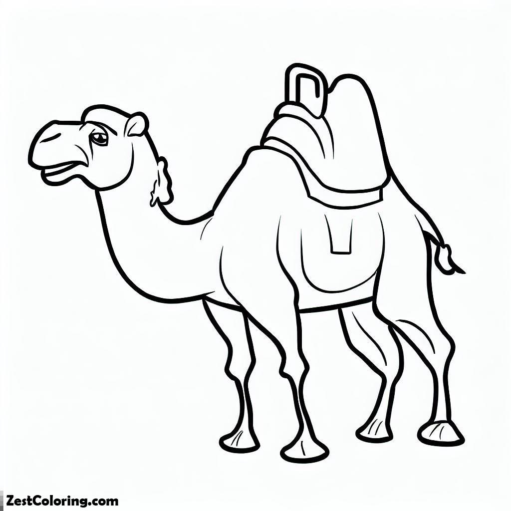 Drawing A Camel With A Saddle Coloring Page : Coloring for Kids – Smart ...