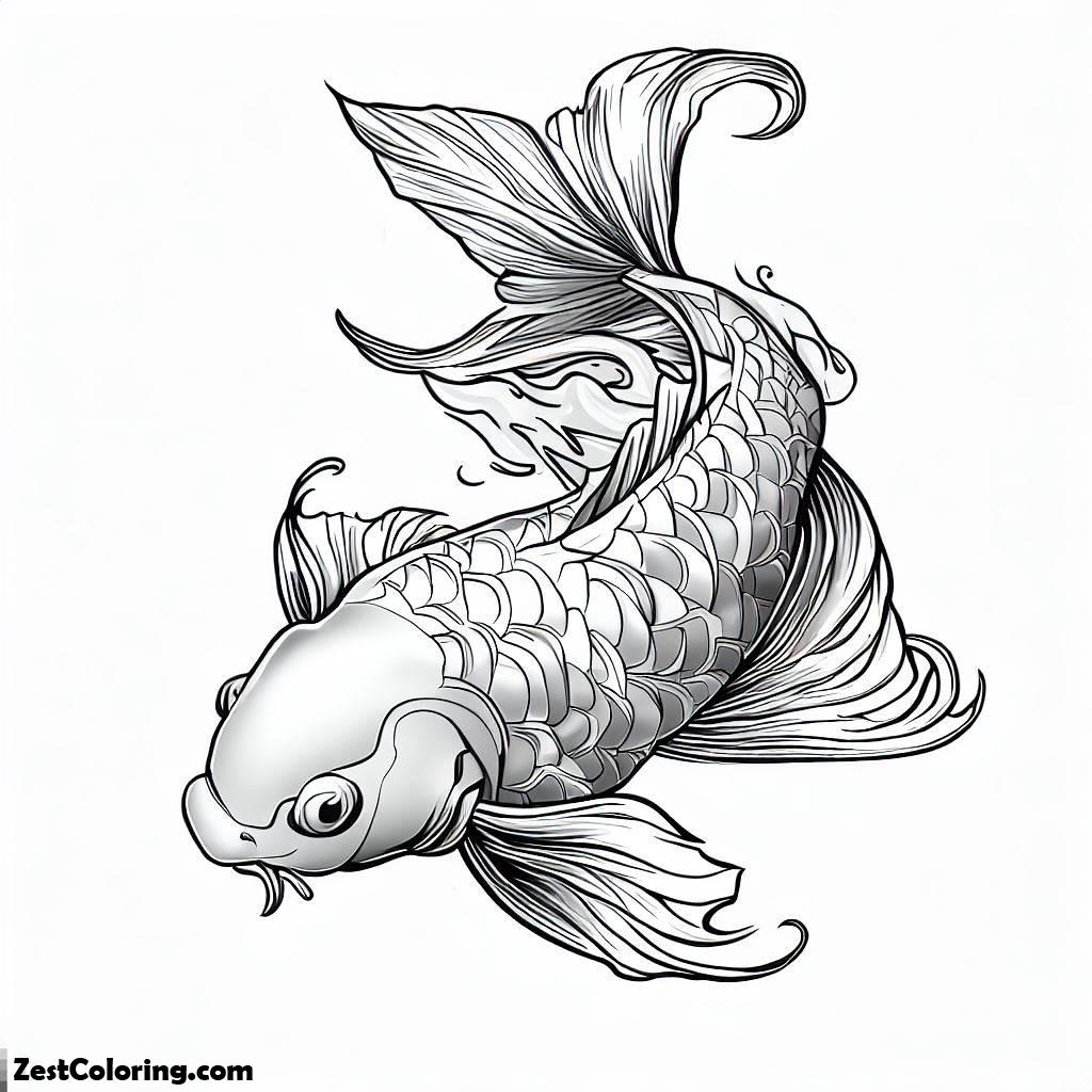 Beautiful Koi Fish Coloring Pages : Coloring for Kids – Smart, Creative ...