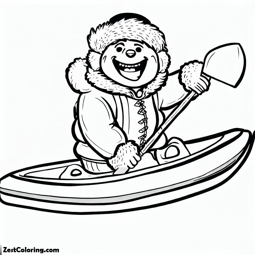 Eskimo Ride Kayak Coloring Page : Coloring for Kids – Smart, Creative ...