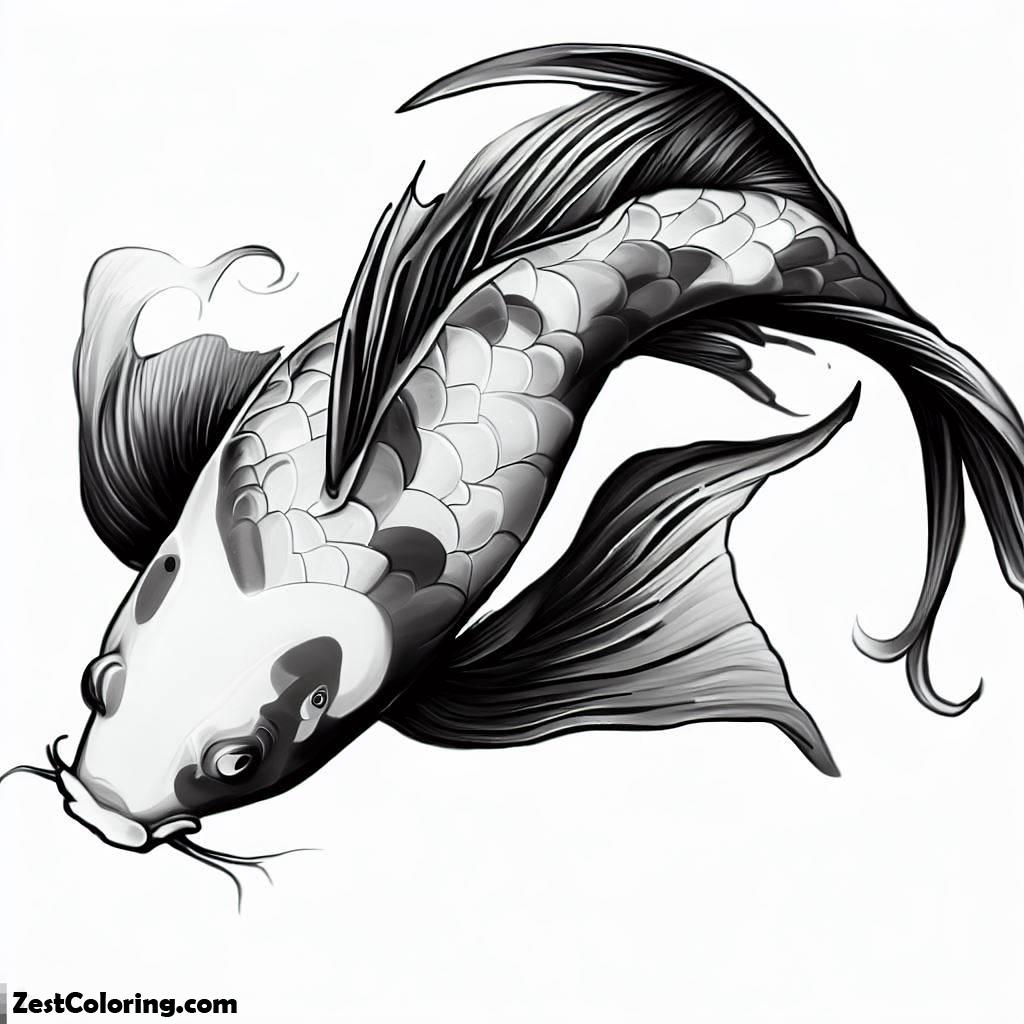 Koi Fish Painting Coloring Pages : Coloring for Kids – Smart, Creative ...