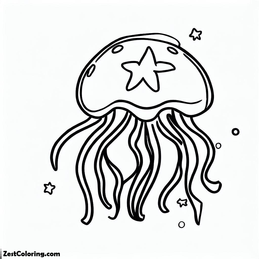 Star Jellyfish Coloring Page : Coloring for Kids – Smart, Creative, and Fun