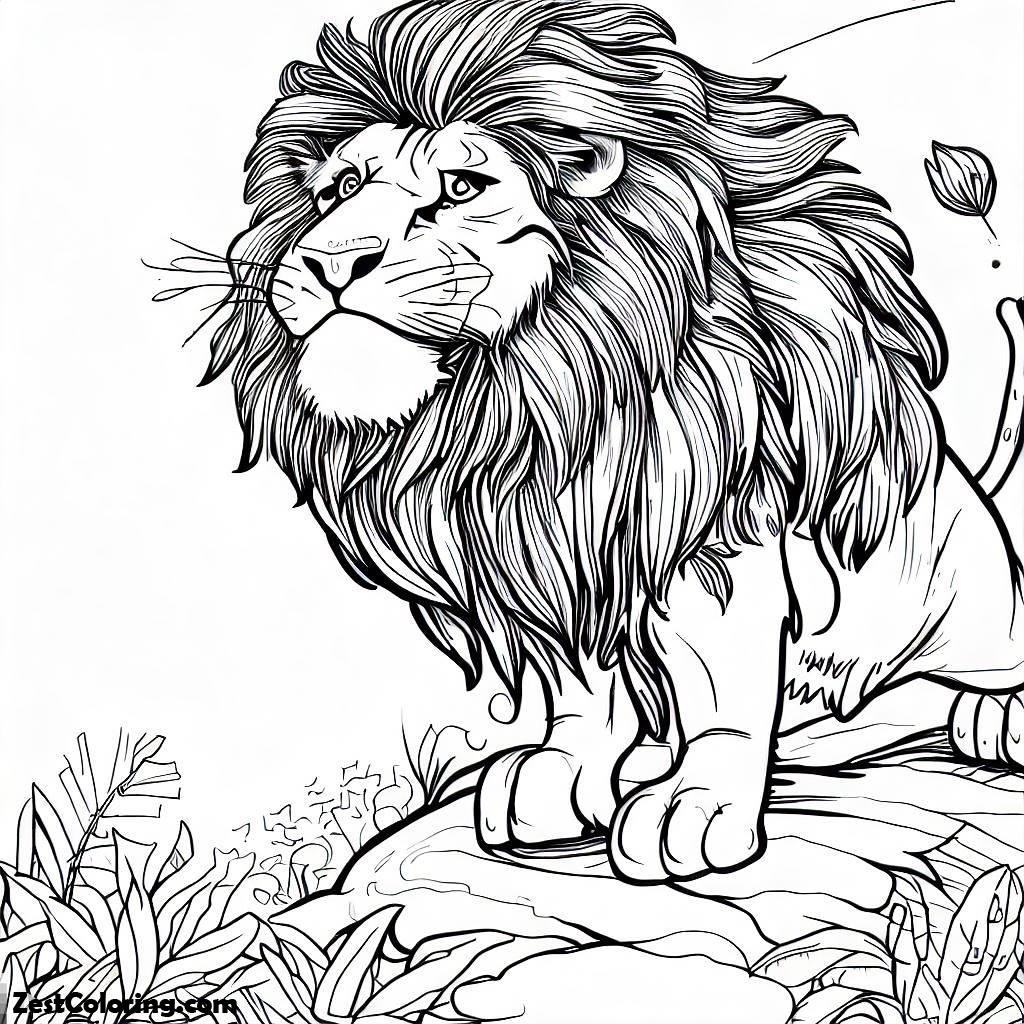 The Great King Of Jungle Lion Coloring Page : Coloring for Kids – Smart ...