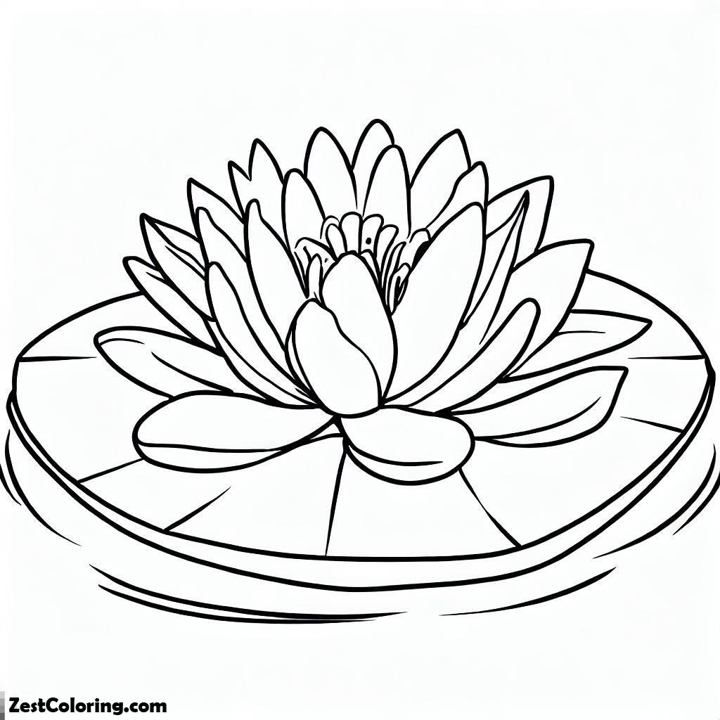 Water Lily Pad Coloring Page : Coloring for Kids – Smart, Creative, and Fun