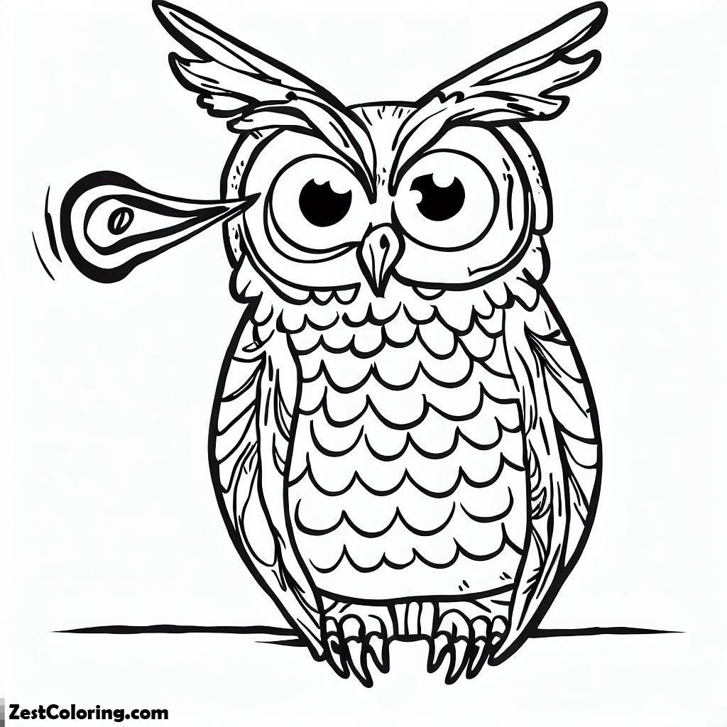Vowel Owl Illustration Coloring Page - Educational Images | Picstank