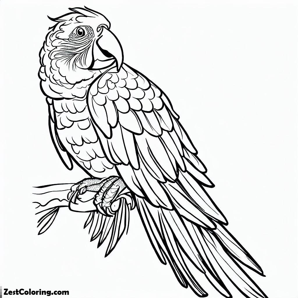 Beautiful Parrot Coloring Page : Coloring for Kids – Smart, Creative ...