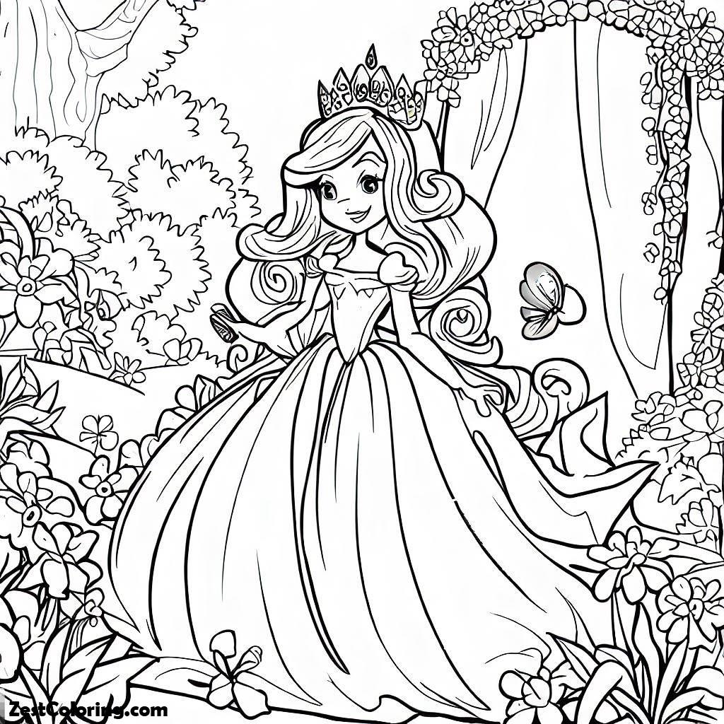 Beautiful Princess Garden Coloring Pages : Coloring for Kids – Smart ...
