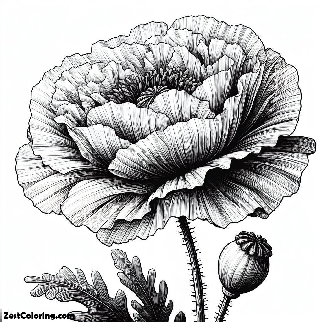 How To Draw Poppy Coloring Page : Coloring for Kids – Smart, Creative ...
