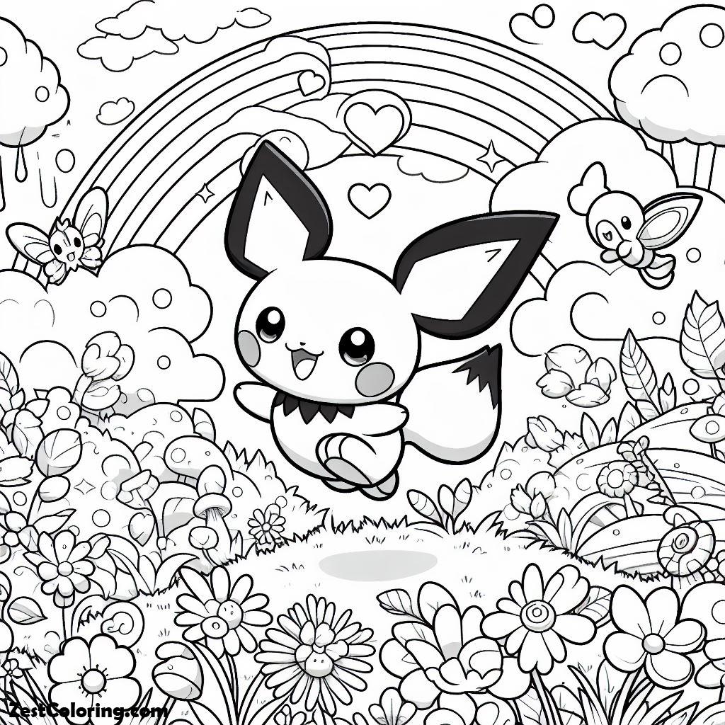 Pichu Jumping Around Coloring Page : Coloring for Kids – Smart ...