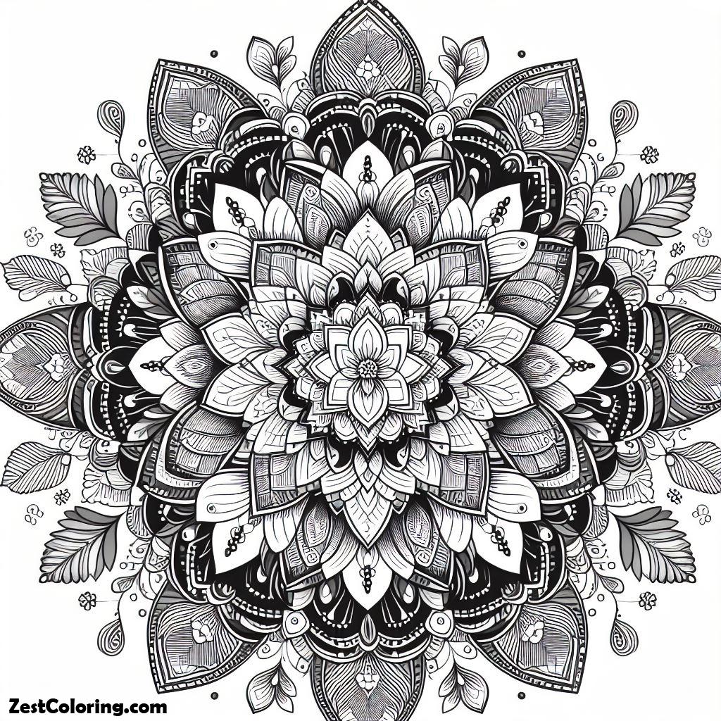 Chowk Purna Rangoli Coloring Page : Coloring for Kids – Smart, Creative ...