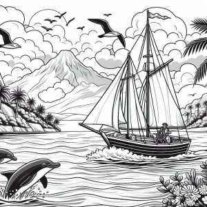 Big Sail Boat Coloring Page 2 : Coloring for Kids – Smart, Creative ...