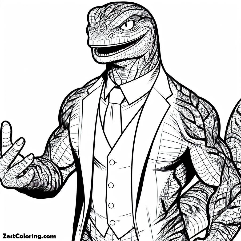 Lizard The Villain In Spiderman Movie Coloring Page : Coloring for Kids ...