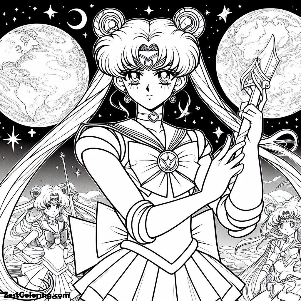 Sailor Brave Soldier In Sailor Moon Coloring Page : Coloring for Kids ...