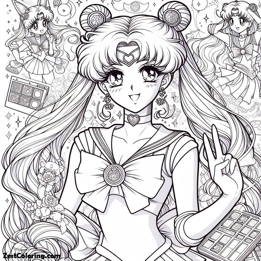 Sailor Moon Is Fighting For Justice And Love Coloring Page : Coloring ...