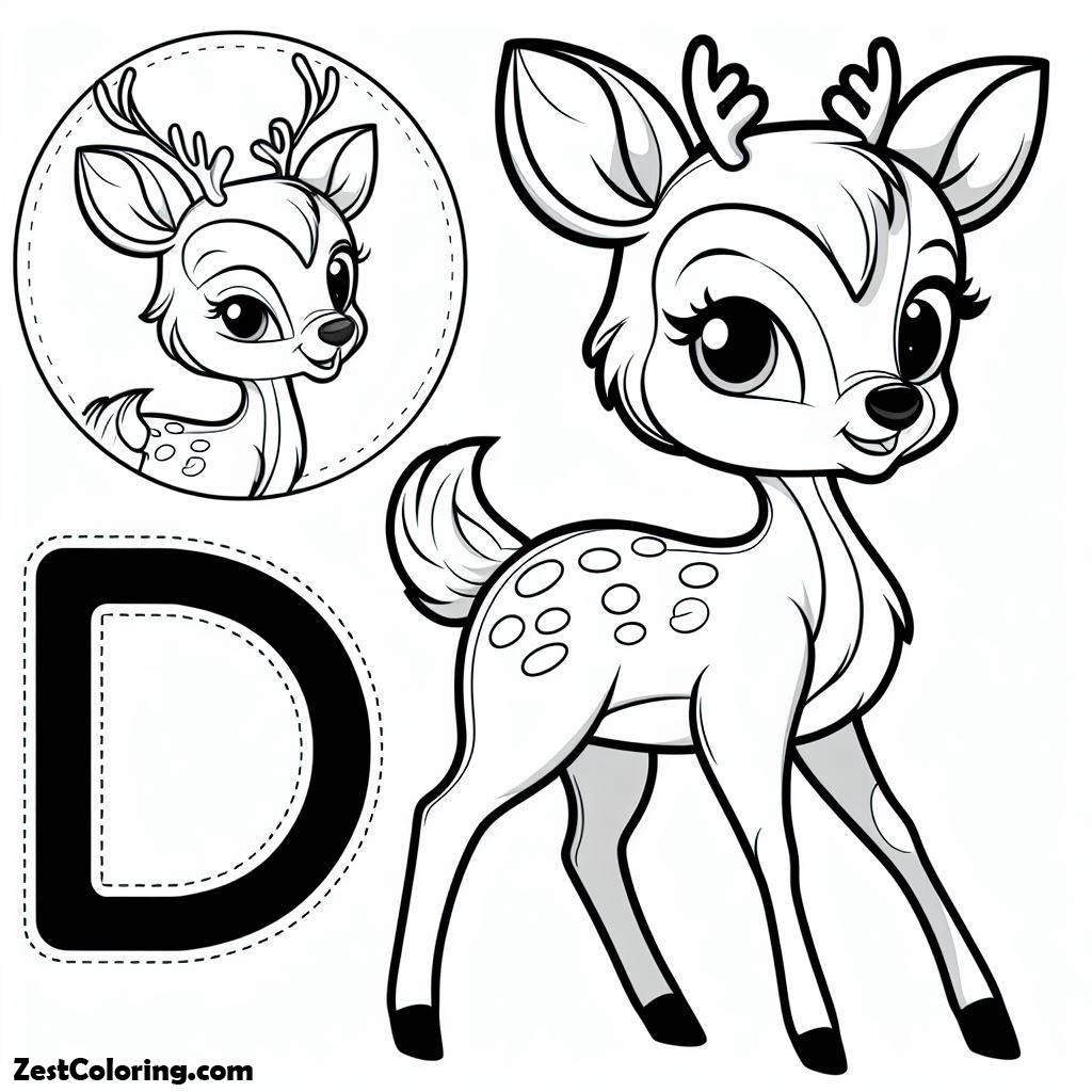 Alphabet D For Deer Coloring Page : Coloring for Kids – Smart, Creative ...