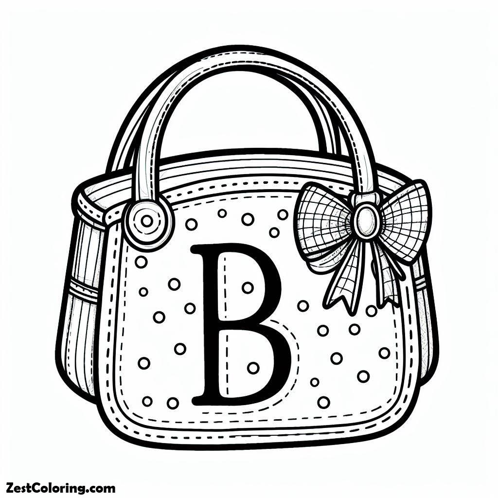 B For Bag Coloring Page : Coloring for Kids – Smart, Creative, and Fun