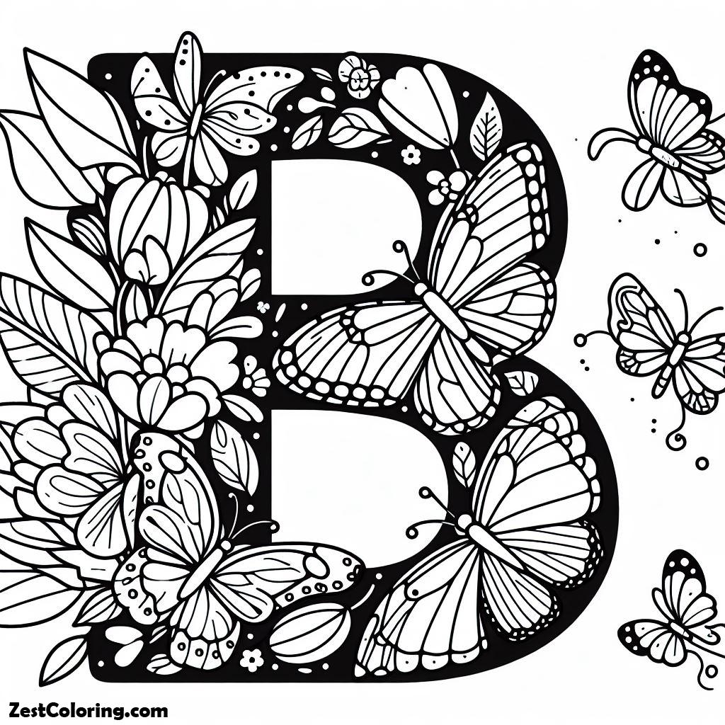 B For Butterfly 2 Coloring Page : Coloring for Kids – Smart, Creative ...