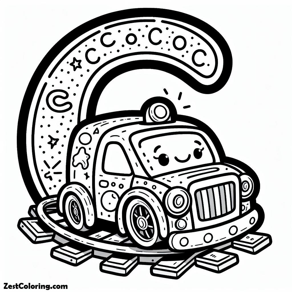 C For Car Coloring Page : Coloring for Kids – Smart, Creative, and Fun