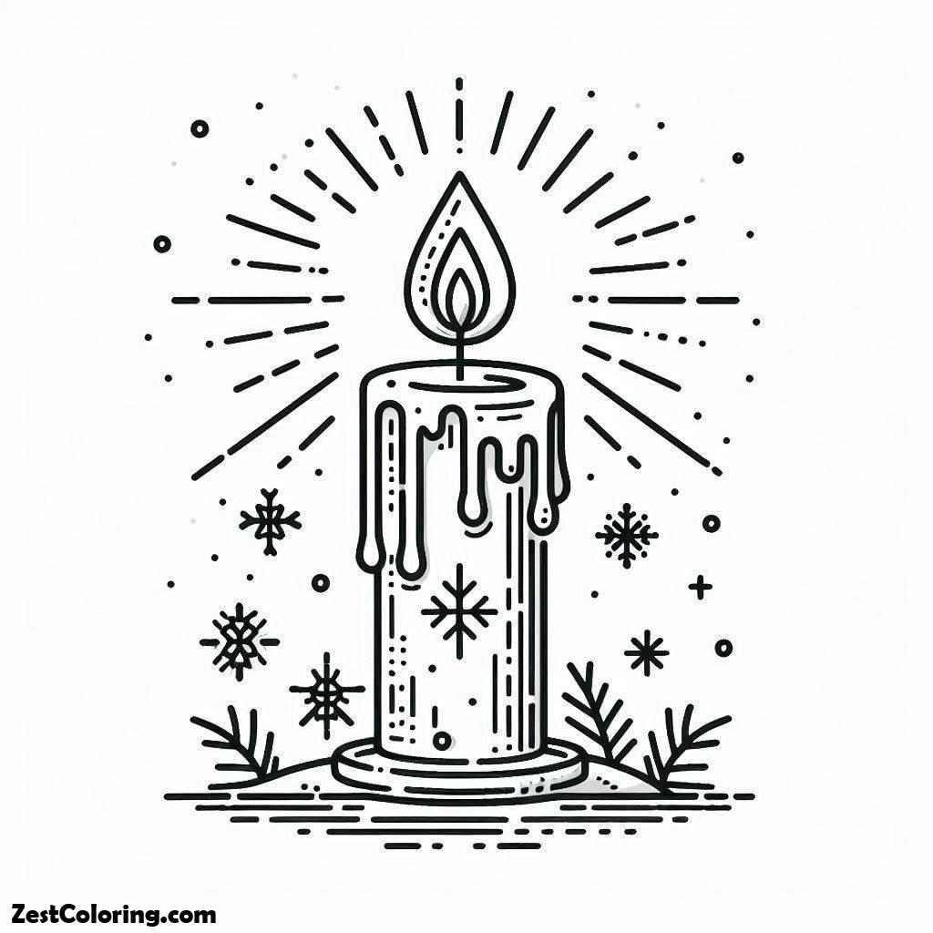Christmas Candle On Light On Christmas Coloring Page : Coloring for ...