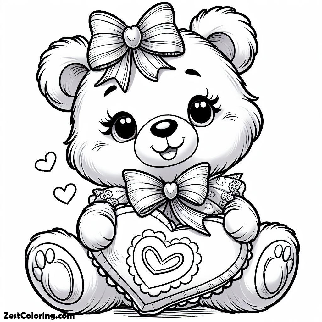 Fluffy Little Girl Bear In Teddy Bear Coloring Page : Coloring for Kids ...