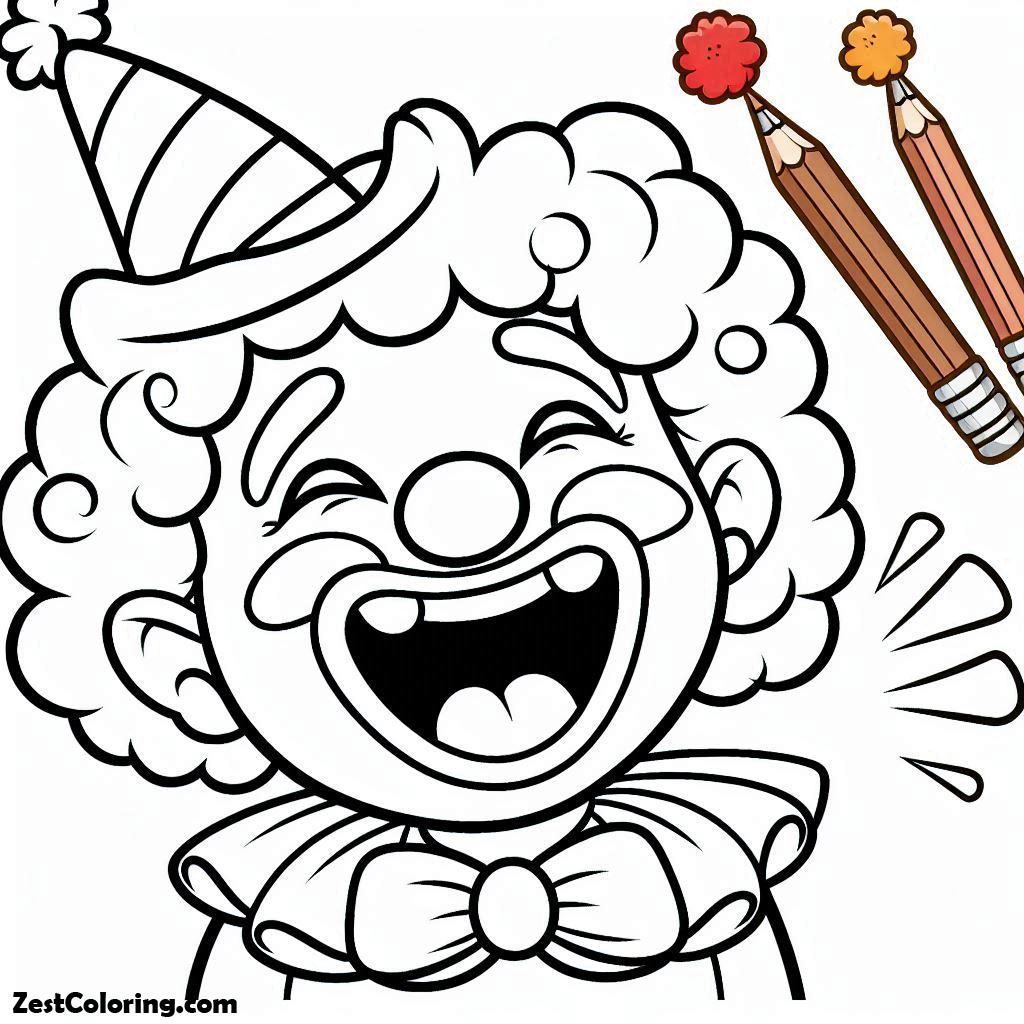 Picture Of Laughing Clown Coloring Page : Coloring for Kids – Smart ...