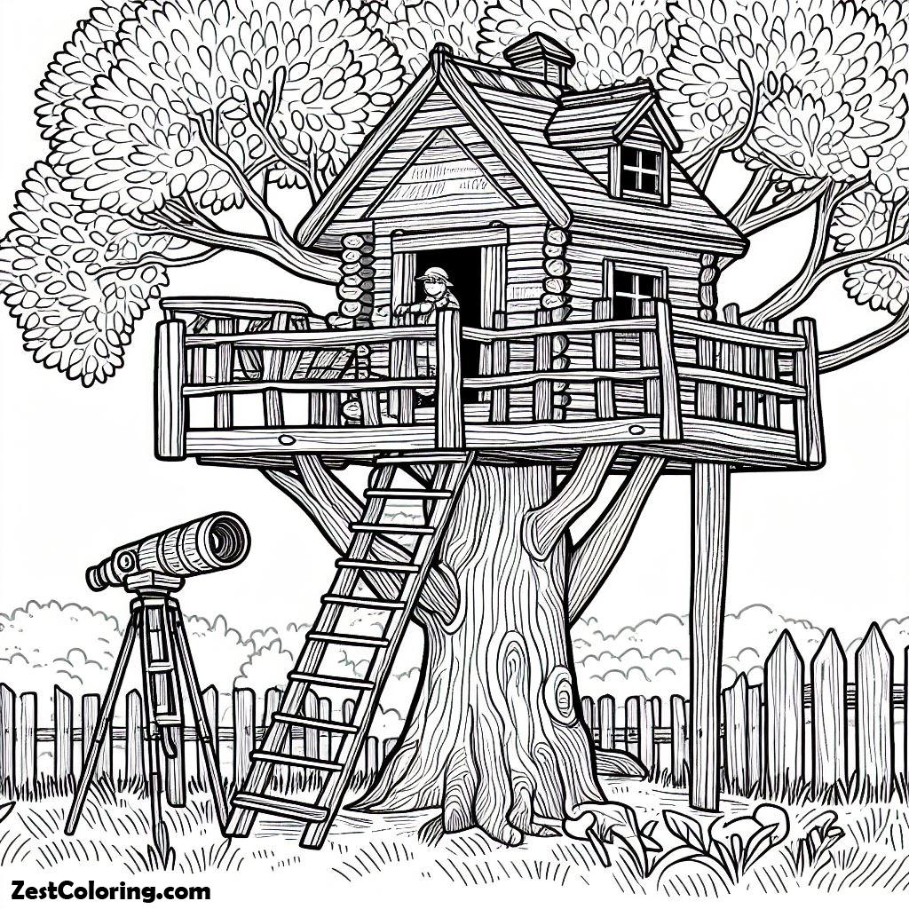 Treehouse For Observer Coloring Page : Coloring for Kids – Smart ...